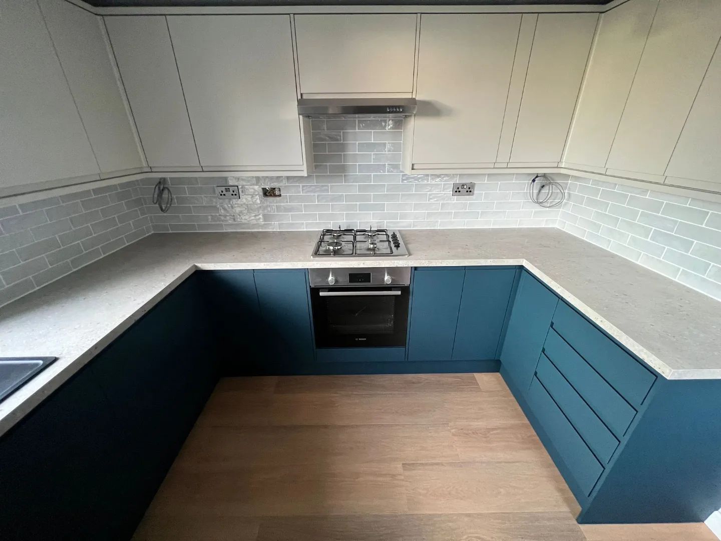 Farrow & Ball Hague Blue Kitchen Installation Colchester – Humphrey ...